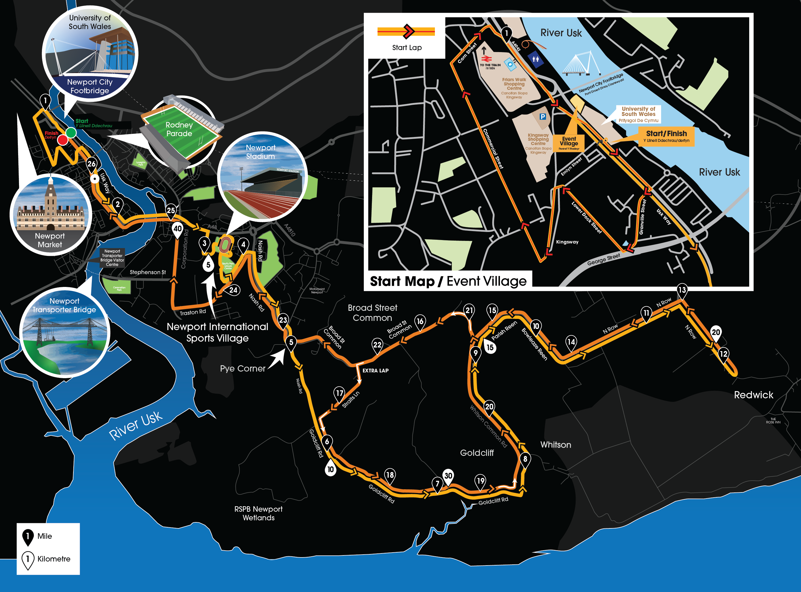 MARATHON ROUTE | ABP Newport Wales Marathon, Half & 10K